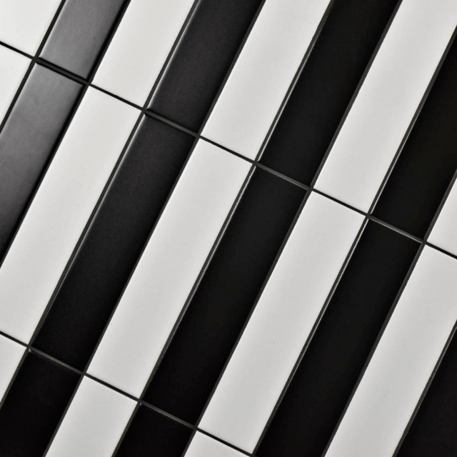 Metro Soho Subway Porcelain Tile, Matte Black, Sample - Contemporary ...