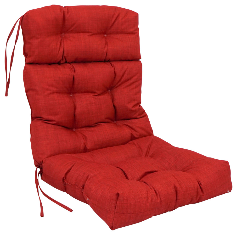 22"X45" Spun Polyester Solid Outdoor Tufted Chair Cushion, Paprika ...