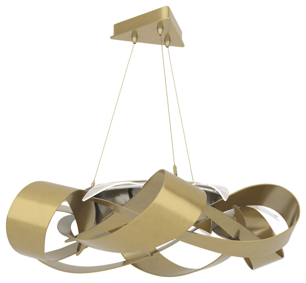 Flux Large LED Pendant, Modern Brass, Standard Height - Contemporary ...