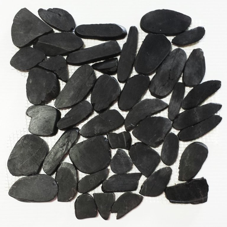 Obsidian 12X12 Interlocking Designer Flat Collection Pebble Tile ...