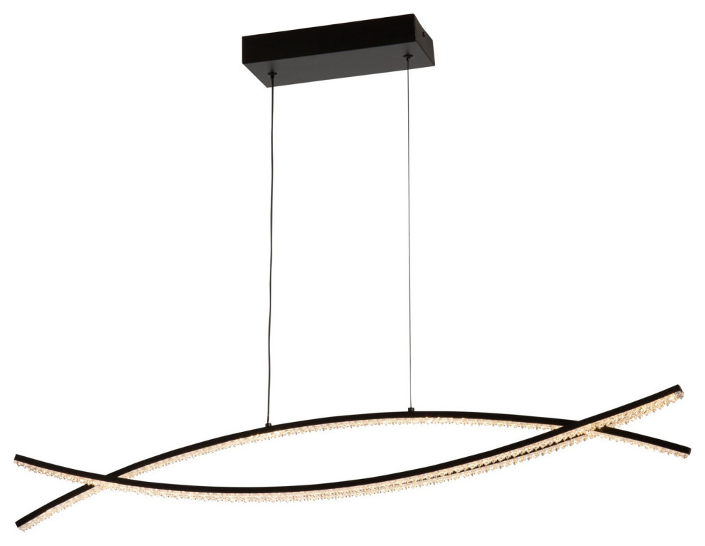 Nova LED Island Pendant in Black - Modern - Kitchen Island Lighting ...