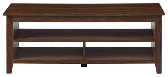 48" Grooved Panel Sided Wood Coffee Table - Dark Walnut - Transitional ...