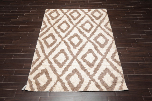 6'07"x9' Machine Made Polypropylene Oriental Area Rug, Ivory Color, 6x9 ...