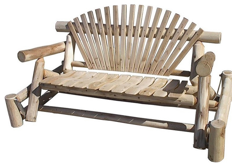 Rustic White Cedar Log Glider - Rustic - Outdoor Gliders - by Furniture ...