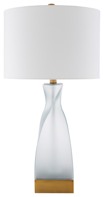 Jada Contemporary Translucent Glass Table Lamp, 27.5"H x 14"W x 14"D ...