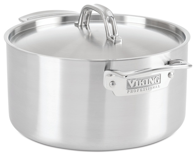 Viking Professional 5-Ply Stock Pot, Satin Finish, 6 Qt. - Contemporary ...