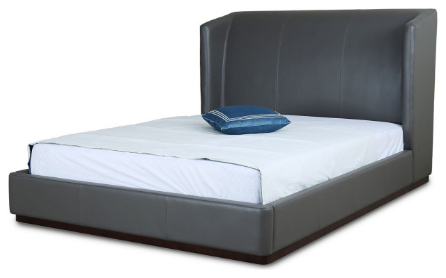 Lenyx Queen-Size Bed, Graphite - Transitional - Platform Beds - by ...