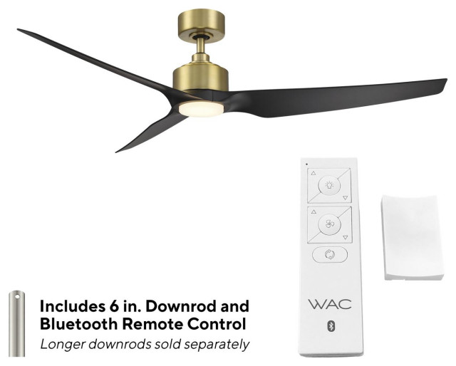 Stella 1 Light 60 in. Indoor Ceiling Fan, Soft Brass/Matte Black ...