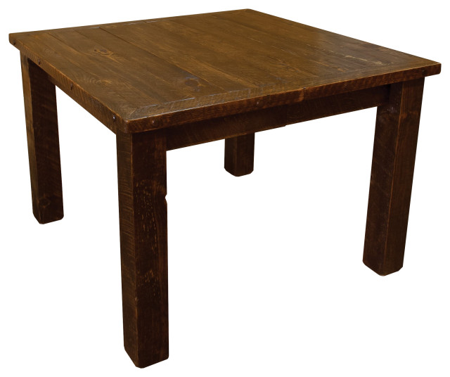 Barnwood Style Timber Peg Family Dining Table, 36" X 36" - Transitional ...
