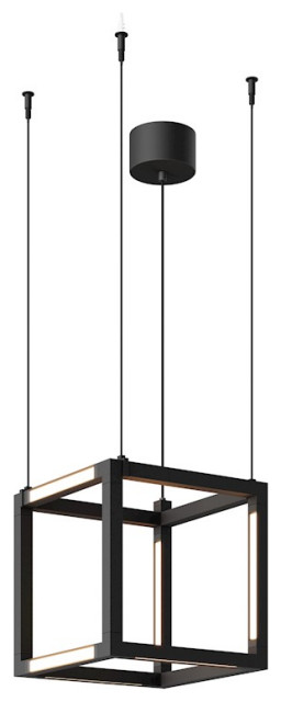 Tech Lighting Brox Cube 12" Pendant, Black/24V Surface Canopy ...