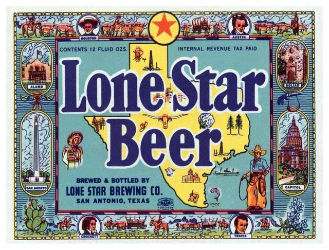 "Lone Star Beer" Digital Paper Print by Vintage Booze Labels, 18"x14 ...