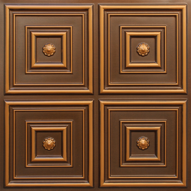 Antique Gold 3D Ceiling Panels, 2'x2' - Rustic - Ceiling Tile - by ...