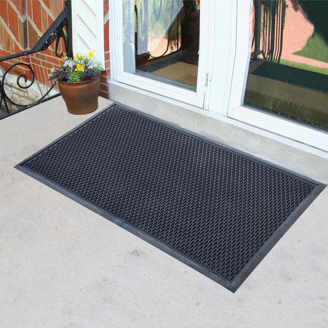 3X5 Foot Commercial Slotted Scraper Rubber Mat, 2 Pack - Contemporary ...