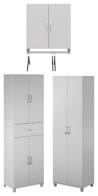 Home Square 3-Piece Set with 24" Utility Storage Cabinet & 2-Door Wall ...