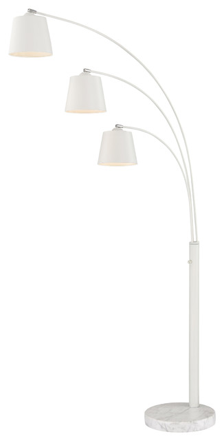 3-LITE ARCH LAMP, WHITE, E27 TYPE A 60Wx3,DCI - Transitional - Floor ...