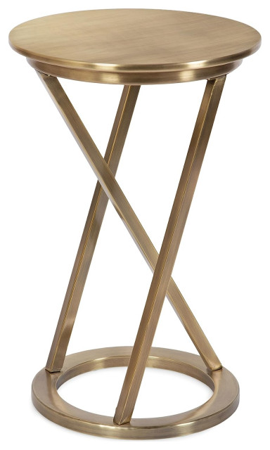 Modern End Table, Versatile Design With Geometric Base & Round Tabletop ...