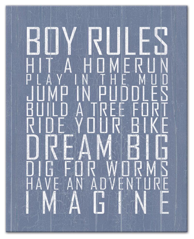 Boy Rules Wall Art, 16x20 - Contemporary - Kids Wall Decor - by Designs ...