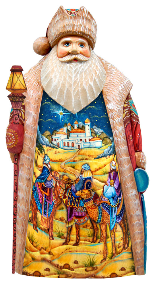 Three Kings Woodcarved Figurine - Contemporary - Holiday Accents And ...