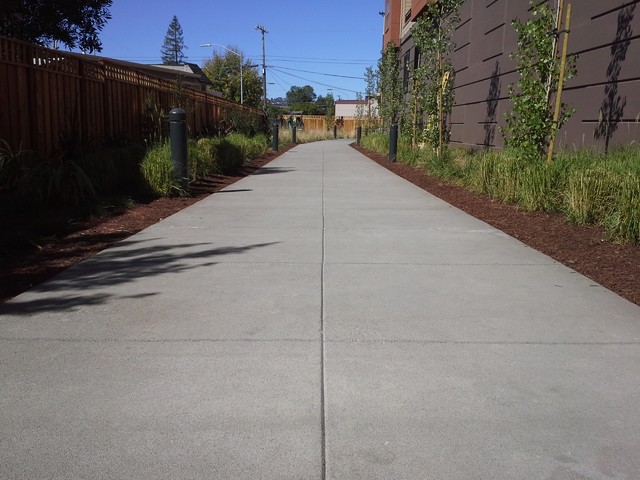 emergency access and pedestrian pervious concrete path - Modern - San ...