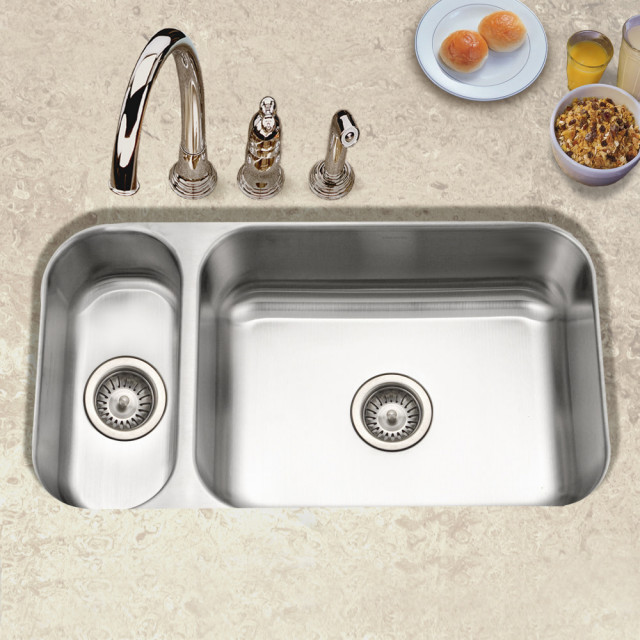 Houzer EHD-3118 Elite 31-1/2" Undermount Double Basin Stainless ...