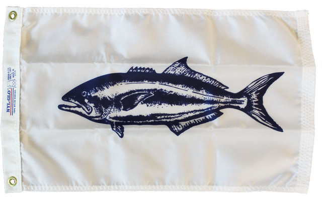 Blue Fish, 12"x18" Nylon Flag - Rustic - Flags And Flagpoles - by ...