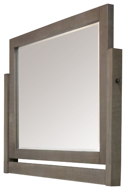 Benzara BM273618 54" Pine Wood Dresser Mirror, Tilting Mechanism ...