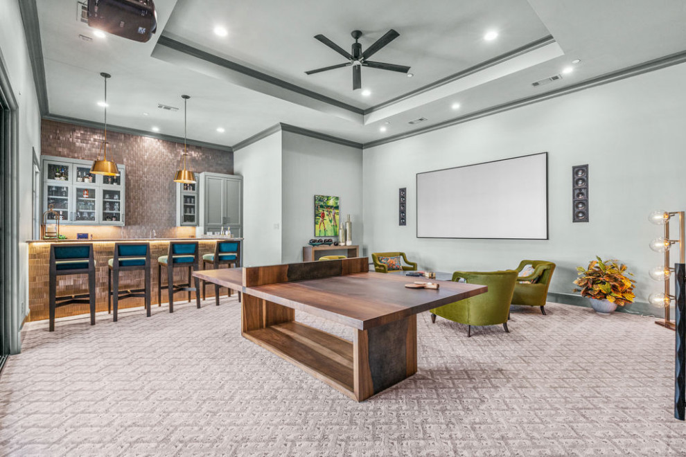 Home Theatre and Bar - Traditional - Home Theater - Dallas - by ...