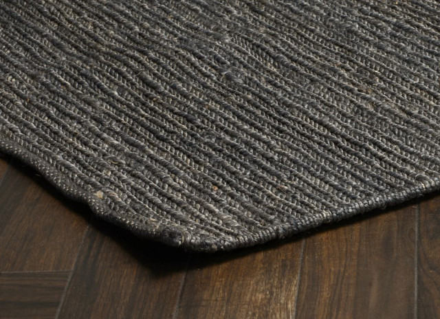 Classic Home Soumak Jute Charcoal Rug, 5'x8' - Beach Style - Area Rugs ...