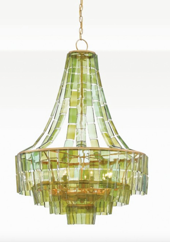 Green glass lamp shade