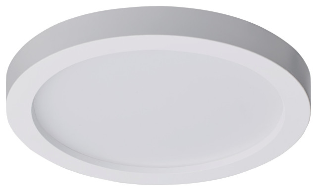 7 in. LED Flush Mount Disk Light Round 16W 3000K White 6PK ...