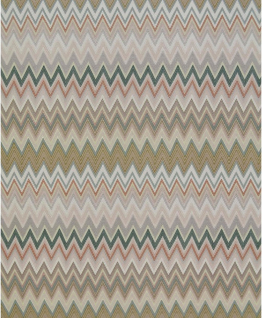 Missoni Home Zig Zag Multicolore Wallpaper - Blush/Jade/Warm Gray - Contemporary - Wallpaper ...