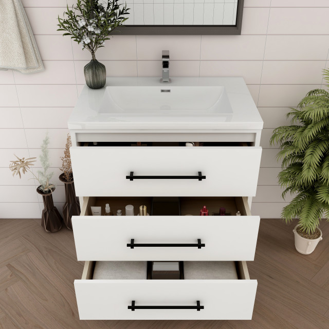 Victoria 30" Solid Wood Bath Vanity - Transitional - Bathroom Vanities ...
