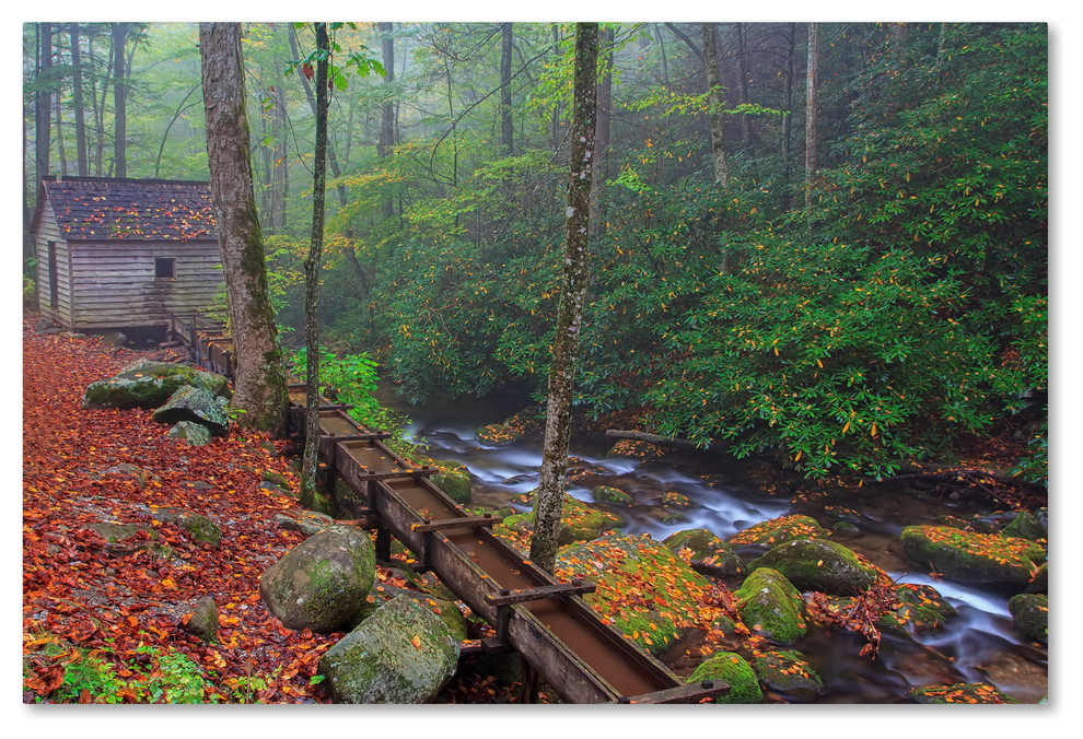Bob Rouse 'Roaring Fork Mill' Canvas Art, 12"x19" - Rustic - Prints And ...