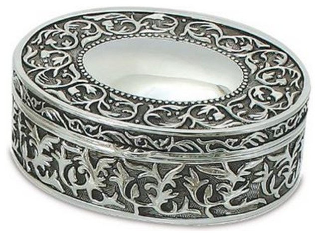 Elegance Nickel Plated Oval Jewelry Box - Traditional - Jewelry Boxes ...