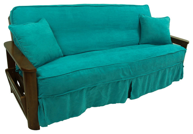 Solid Microsuede Full Futon Slipcover Set - Contemporary - Futon Covers ...