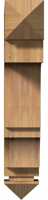 4"Wx14"Dx14"H Balboa Traditional Rough Sawn Bracket, Western Red Cedar ...