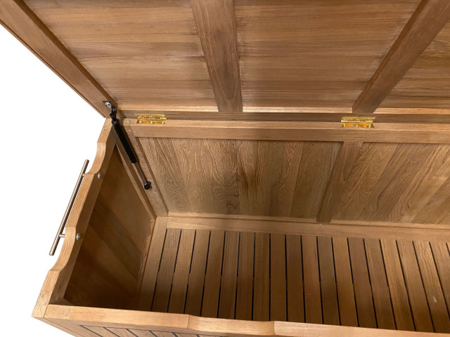 Carolina Teak Large Storage Box, Natural - Transitional - Deck Boxes ...