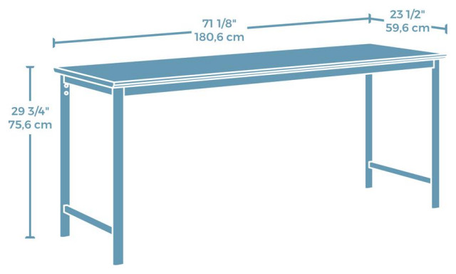 Bergen Circle 72x24 Table Desk Kiln Acacia - Traditional - Bar Stools ...