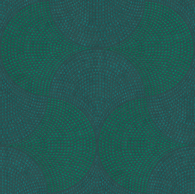 Bel Air Teal Fan Wallpaper, Swatch - Contemporary - Wallpaper - by ...