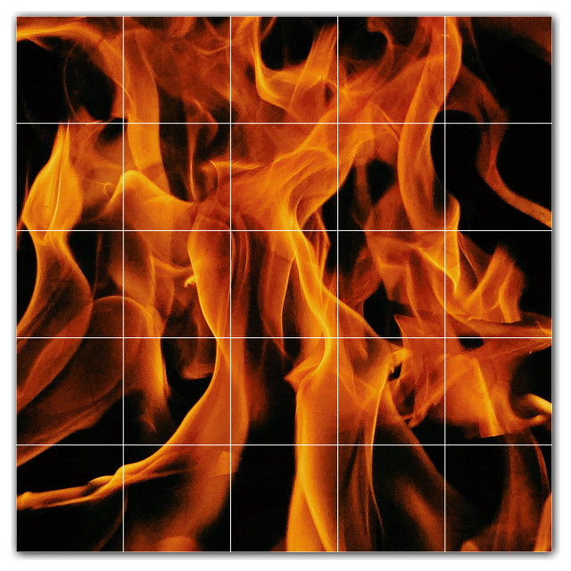 Fire Ceramic Tile Wall Mural HZ500606, 60" Wide x 60" High ...