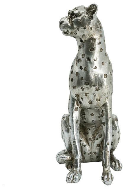 Sitting Leopard Statue Table Decor 5x3.5x8.5" - Contemporary ...