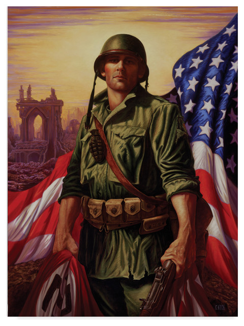 Christopher Nick 'Liberty Soldier' Canvas Art, 35"x47" - Contemporary ...