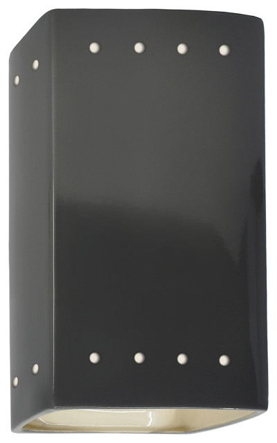 Ambiance Small Rectangle With Perfs Outdoor Wall Sconce, Closed, Gloss ...