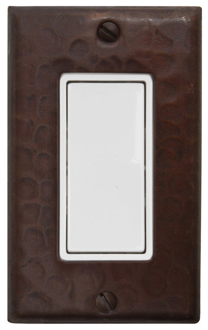 Single Switch Cover, Hammered Copper Flat Switch With Screws ...
