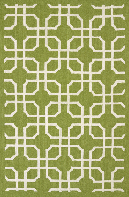 HomeRoots 94" x 118" Apple Green Olefin Oversize Rug, 94" x 118" x 0.47 ...