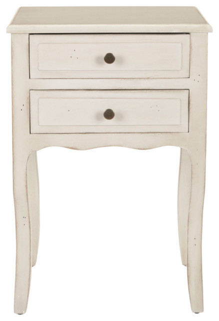 Vincent End Table With Storage Drawers White - Farmhouse - Side Tables ...