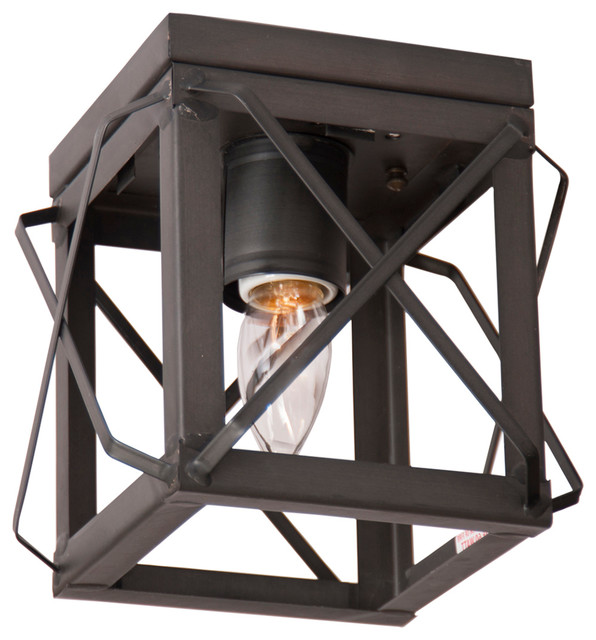 Single Ceiling Light With Folded Bars - Industrial - Flush-mount ...