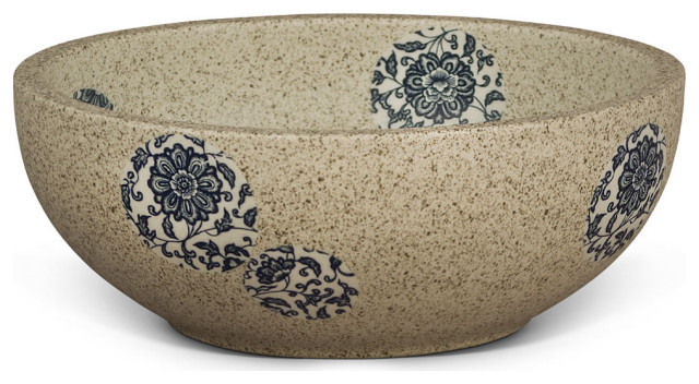 16in Blue and White Ball Motif Green Oriental Porcelain Basin - Asian ...