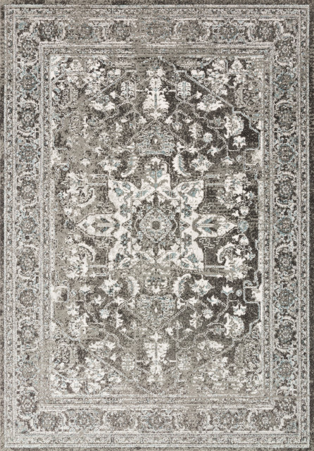 Loloi Joaquin Joa-01 Vintage and Distressed Rug, Charcoal and Ivory, 6 ...