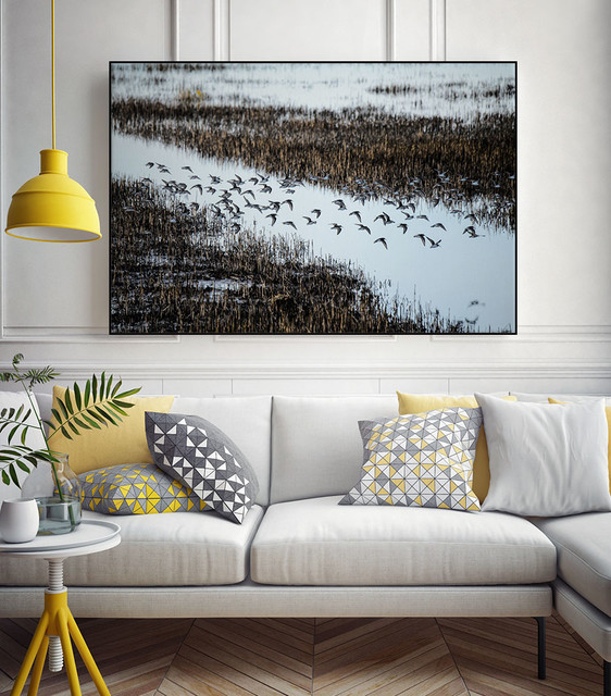 "Flock" Art block Framed Canvas, 20"x16" - Contemporary - Prints And ...